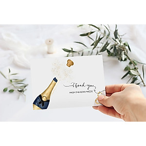 100 Wedding Thank You Cards from the New Mr and Mrs | 4x6 Bulk Thank You Cards with Envelopes | Wedding Shower Beyond Grateful Thank You Notes for Wedding, Bridal Shower and Baby Shower