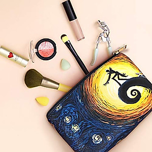 MRSP 3 sets makeup bag travel small cosmetic case portable with multifunctional waterproof Organizer bag for women (The Nightmare Before Christmas)