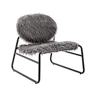 HOMEFUN Accent Chair - Modern Industrial Slant Armchair with Metal Frame - Premium High Density Soft Single Chair for Living Room Bedroom