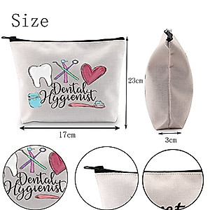 POFULL Dental Hygiene School Student Make Up Bag Dental Assistant Gift Dental Graduation Zipper Pouch Bag RDH Gift (Dental Hygienist bag)