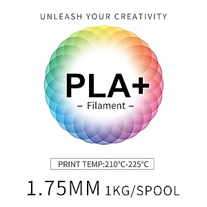 INLAND Micro Center PLA+ 3D Printing Filament 1.75mm - PLA Plus 3D Printer Filament - PLA Pro Dimensional Accuracy +/- 0.03 mm - 1kg Cardboard Spool (2.2 lbs) (1 Pack Black, 1.75mm)