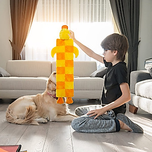 Mihachi 16 Squeakers Dog Squeaky Toys - No Stuffing Plush Pet Chew Toys - Yellow Squeaker Mat Duck