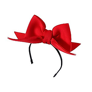 CheeseandU 2Pack Pet Cute Bow Headbands Stretchy Handmade Bow Headband for Dog Cat Puppy Bathroom Apparel Birthday Party Wedding Xmas New Year Valentines Day Costume Photo Prop(Pink, Red)