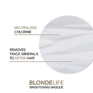 Joico Blonde Life Brightening Masque | For Blonde Hair | Instant Hydration | Neutralize Chlorine & Detoxify Hair | Add Softness & Smoothness | Sulfate Free | With Monoi & Tamanu Oil | 5.1 Fl Oz