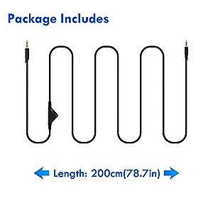 Tolesum 6.5 Feet Replacement Headset Cable with Volume Control for Astro A40/ A30/ A10, 2M Audio Extension Cord Compatible with PS5/ PS4/ Xbox One/Xbox Series S&X - Black