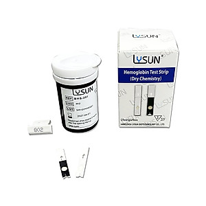 Lysun BHS-201 New Upgraded Version Hemoglobin Test Strips 25pcs, White