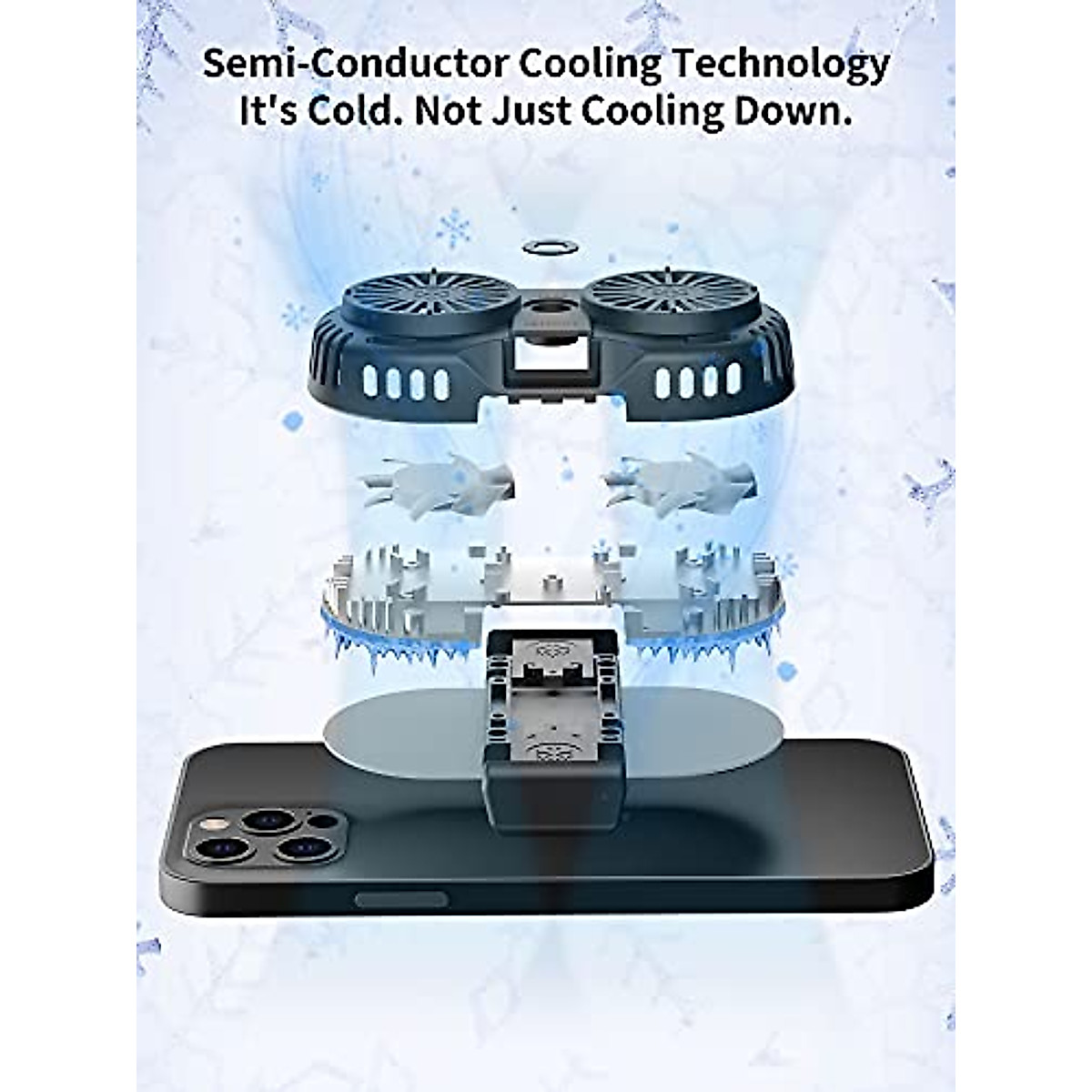 SakuraClub Semi-Conductor Phone Cooler, Cellphone Radiator with Dual Cooling Chip, Cooling Case for iOS/Android Phones, Fit for Mobile Gaming, Video Streaming, Car Driving