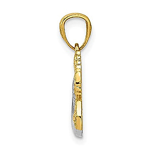 IceCarats 14K Yellow Gold Dove Symbol Peace Love Holy Spirit Bird Olive Branch Necklace Religious Pendant Christian Charm Only