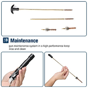 ProCase Gun Cleaning Kit for .223/5.56 Gun with Bore Chamber Brushes, Brass, Jags, Rods and Gun Cleaning Pick in Portable Compact Case Black