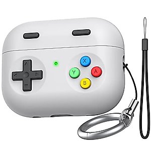 Delidigi Compatible for AirPods Pro 2 Case (USB-C/Lightning) Cover Retro Handheld Game Console Design Silicone Protective Case with Lanyard Keychain Compatible with AirPods Pro 2nd Generation