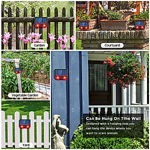 Qualirey 4 Pack Solar Ultrasonic Cat Repellent Outdoor Deer Repellent Devices with Strobe Flashing Light Waterproof Solar Animal Repeller Fox Deterrent for Wolves Dog Garden Yard