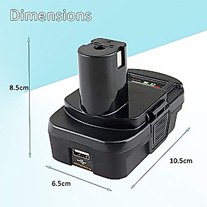 Devrig Battery Adapter for Ryobi 18V Cordless Tools, Convert DeWalt 20V MAX XR Lithium Ion Batteries to Ryobi 18v Battery with 5V 2.1A MAX USB Charge Port-US Stock