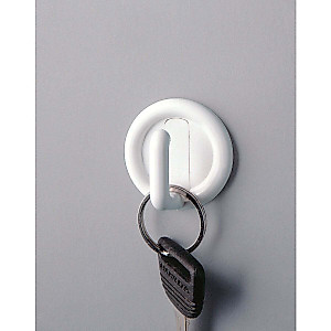 InterDesign Utility Hooks, Self-Adhesive Organizers for Entryway, Kitchen, Bathroom, Office - Set of 4, White