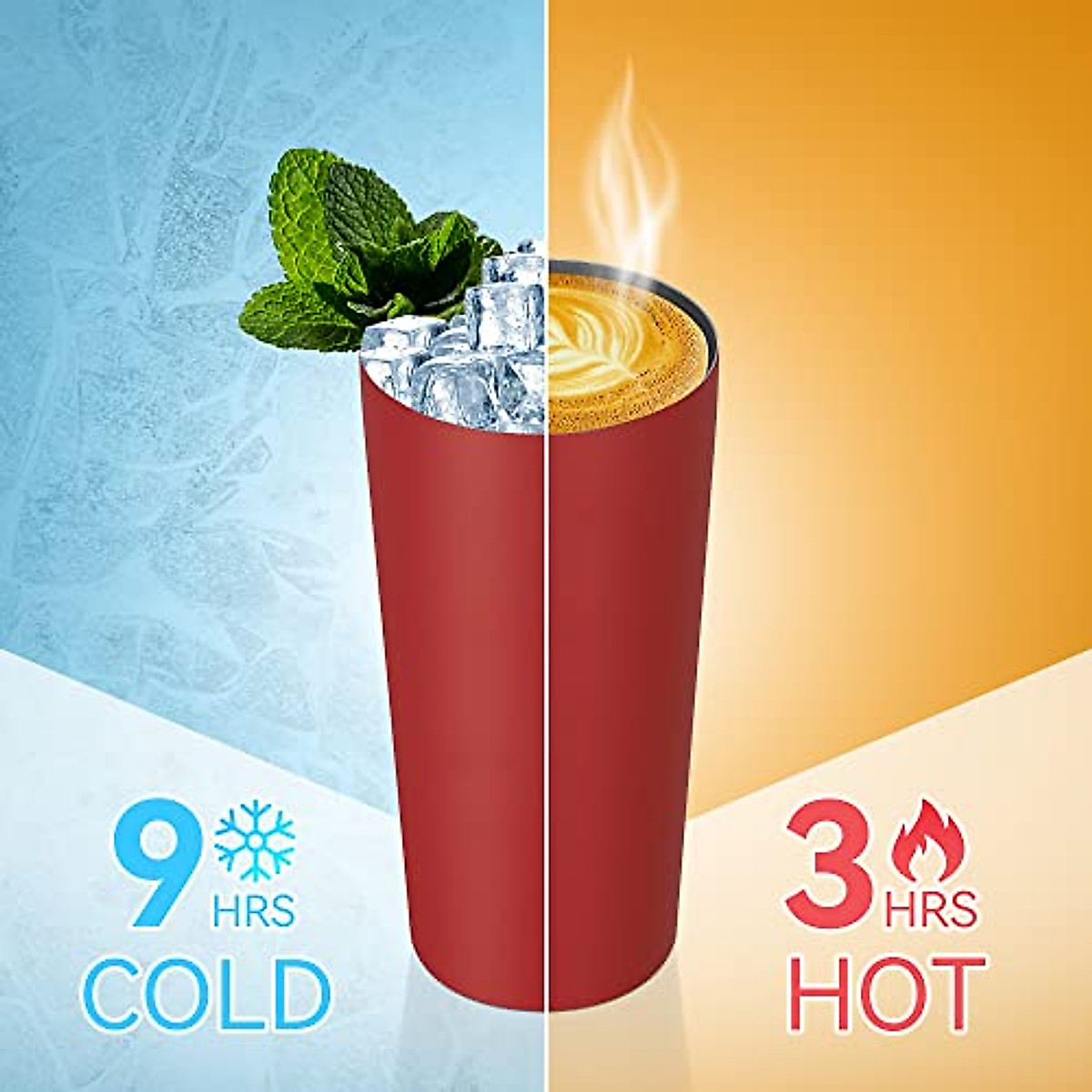 DOMICARE 20 oz Tumbler with Lid and Straw, Stainless Steel Tumblers Bulk Vacuum Insulated Tumbler Travel Coffee Mug Pack of 1, Red