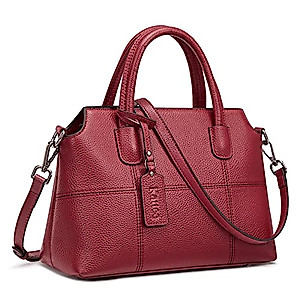 Kattee Genuine Leather Handbags for Women, Soft Hobo Satchel Shoulder Crossbody Bags Ladies Purses
