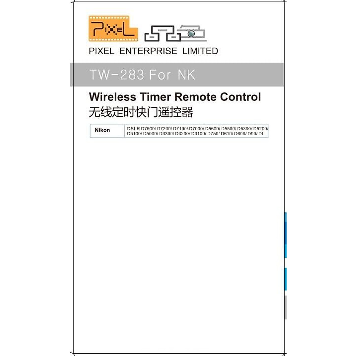 Pixel Timer Shutter Release Remote Control TW283-DC2 Remote Release for Nikon Z7 Z7II Z6 Z6II Z5 D5600 D3300 D5000 D5100 D5200 D5300 D5500 D90 D7000 D7100 D7200 D7500 D780 D610 D750 P7700 P7800