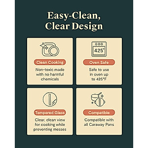 Caraway 8" Glass Lid for Pots and Pans - Made With Tempered Glass - Sized to Fit Caraway Ceramic-Coated & Stainless Steel Cookware