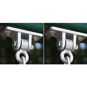 CONGO Set of 2 Commercial Swing Hangers Galvanized to Attach to Wooden Beams - Now Includes Bonus Hanging Snap Hooks (Carabiners)