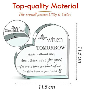 HUANGXIN Sympathy Gift Crystal Keepsake Memorial Gifts for Loss of Loved One Condolence Grief Bereavement Present in Memory of Mother Father Husband Wife (4.5 x 4.5 x 0.8 Inch)