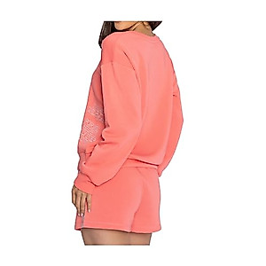 PJ SalvageThe Summer I Turned Pretty Embroidery Printed Sweatshirt and Bottom Short Lounge Pajama SetBubblegumLarge