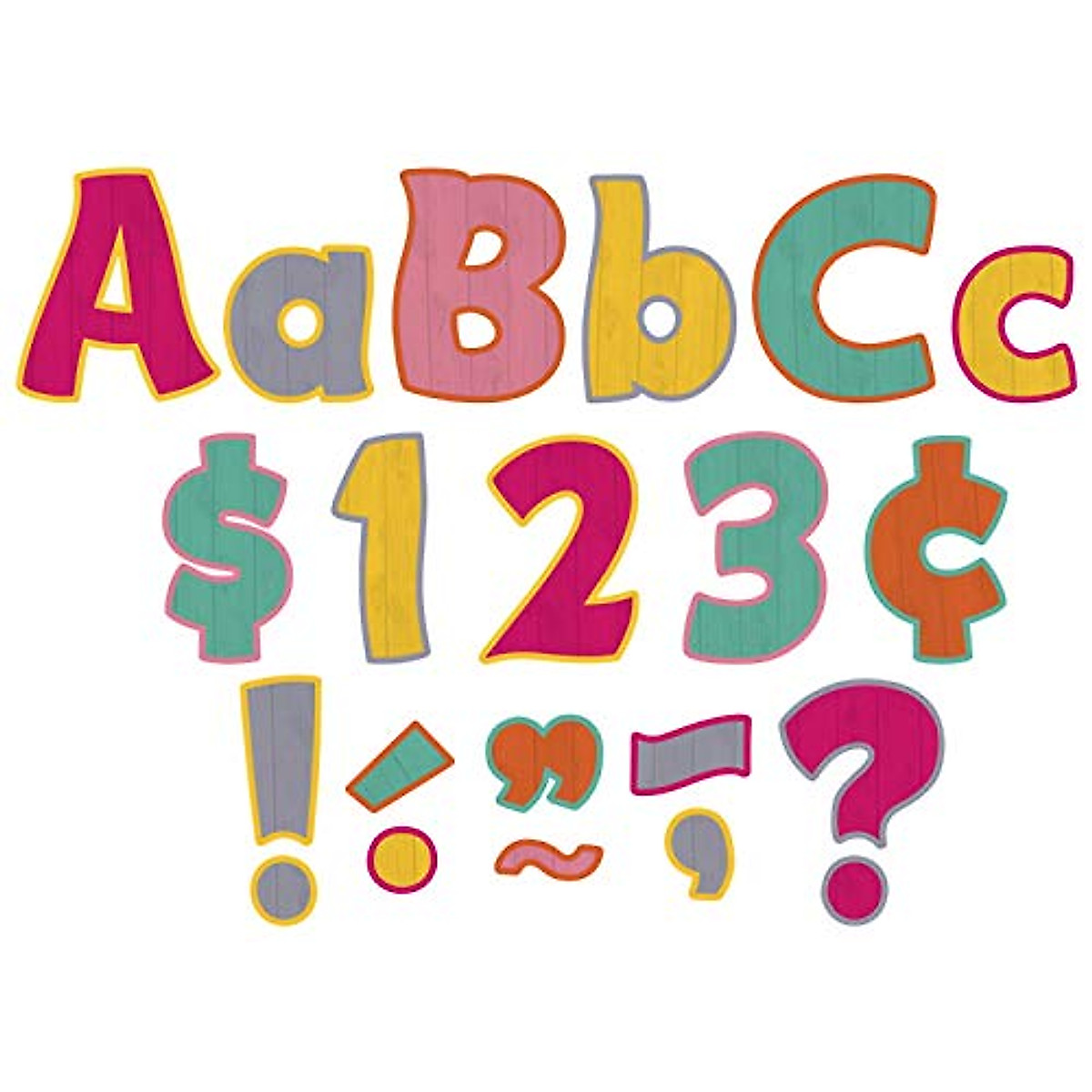 Teacher Created Resources ACCENTS LETTERS TROPICAL PUNCH 4 IN SET OF 208 (TCR5579)