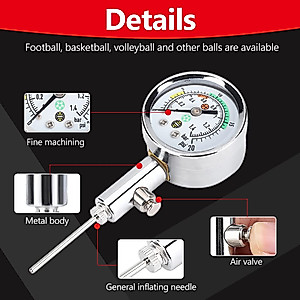 Air Pressure Gauge, Football Balls, Sports air Pressure Gauge, Pressure Gauge, Basketball, air Pressure, Football Pump, Pressure Gauge, Ball for All Ball valves