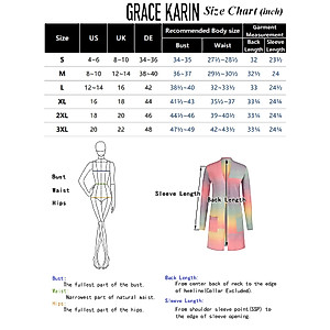 GRACE KARIN Womens Folklore Cardigan Color Block Sweaters(M,Gradient Yellow)