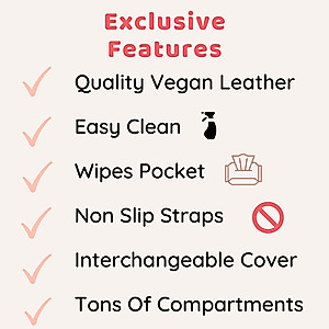 Non Slip Stroller Organizer With Brown Cover