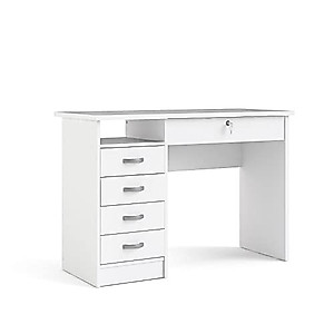 Tvilum Walden Desk with 5 Drawers, White