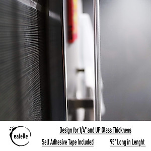 eatelle Vinyl Bulb Translucent Shower Door Seal for 1/4" (6mm) Gap with Pre-Applied 3M Tape, Adhesive Bathroom Seal Strip for 1/4" Thick Glass and UP(3/8, 1/2 Glass) 95 Inch Long