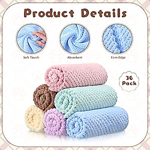 36 Pcs Guinea Pig Blankets Soft Fleece Cage Liners Guinea Pig Accessories Washable Bedding Sleeping Mats Absorbent Bath Towels for Small Animals Pets Rabbit Hamster Rat Dog Hedgehog, 11.8 x 11.8 Inch