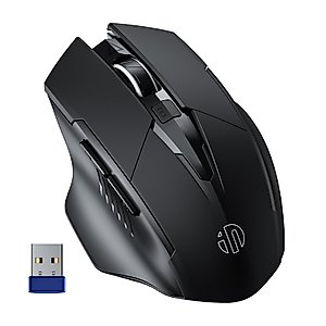 INPHIC Wireless Mouse Rechargeable, 700mAh, with USB Receiver, 6 Buttons, Ergonomic for Laptop, Computer, Mac, PC etc.