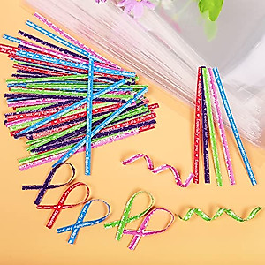 200 Pack Cellophane Bags Clear Treat Bag, 6 X 10 " OPP Cello Bags Goodie Bags with Colored Twist Ties for Kids Party Gift Candy Snack Cookies