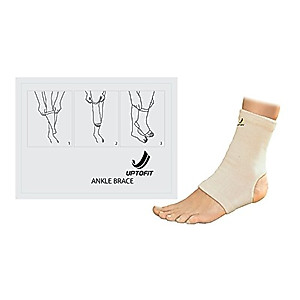 UptoFit Copper Ankle Compression Sleeve for Women Lightweight Breathable Brace for Foot and Ankle Support in Plantar Fasciitis, Achilles Tendon & Tendonitis (Medium - 1 Piece)