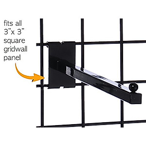 12" Gridwall Faceouts for Gridwall Panels - Black Finish - Pack of 12