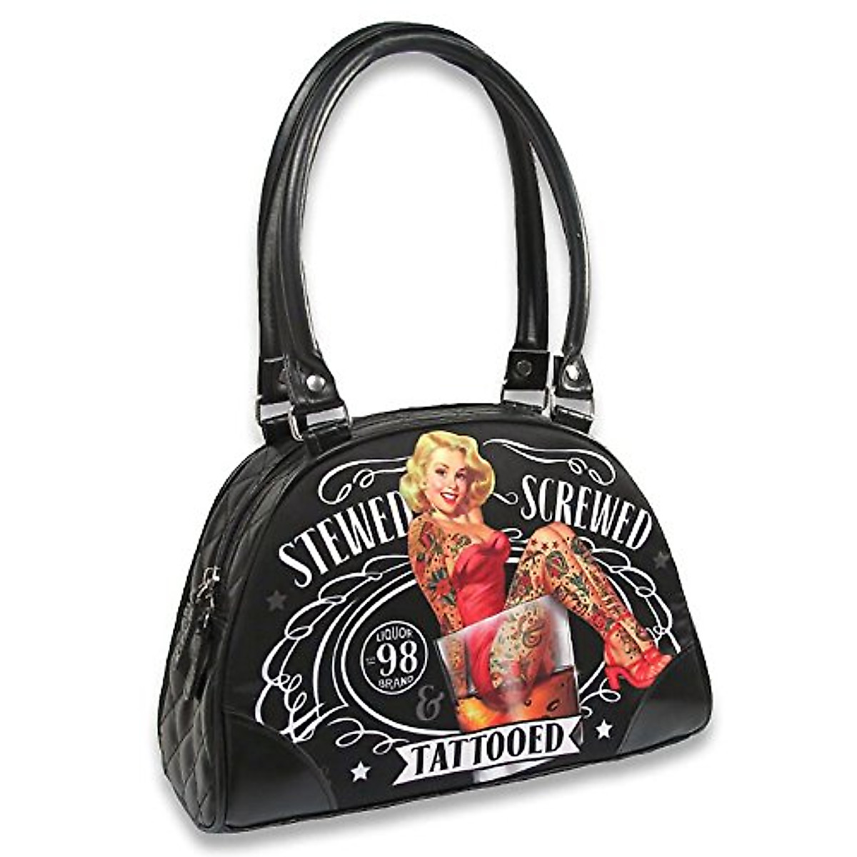 Liquorbrand Small Bowling bag purse Stewed Screwed Tattooed