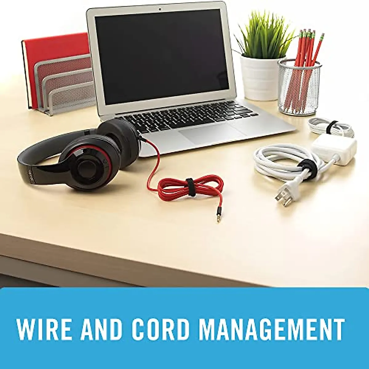 VELCRO Brand Heavy Duty Cable Ties Reusable | 60Pc Bulk Pack | 8 x 1/2" ONE-WRAP Straps, Black | Strong Wire Management | Cord Bundling for Home Office and Data Centers