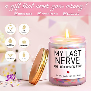 Birthday Gifts for Women My Last Nerve Candle Gifts for Women, Funny Gifts for Women Best Friends Gifts for Her, Him, Girlfriend, Mom, Sister