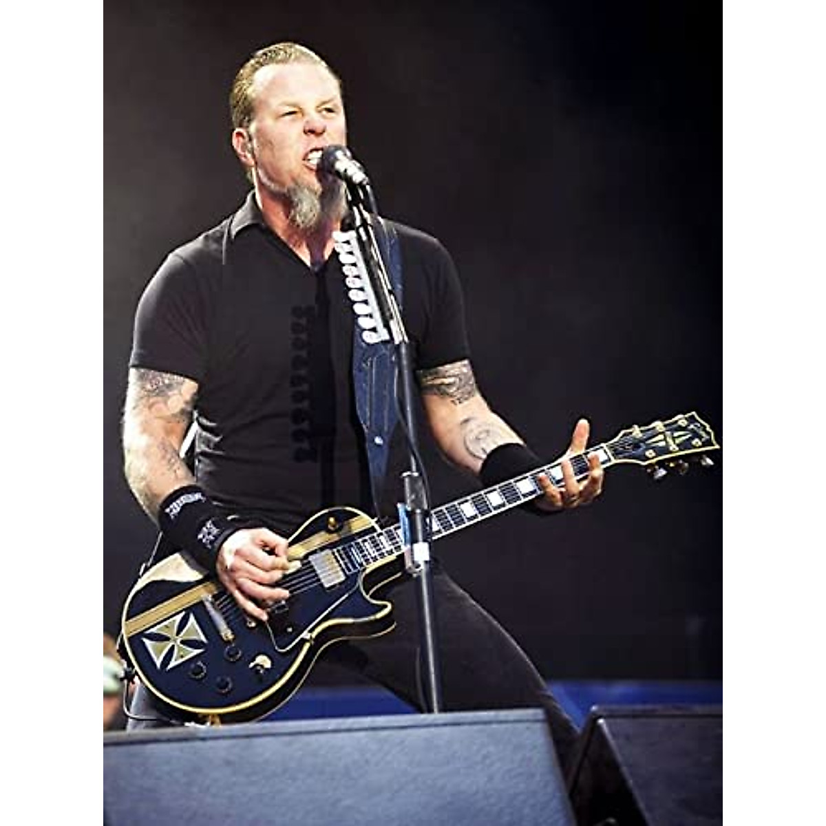 Miniature Guitar James Hetfield Metallica Iron Cross Distressed