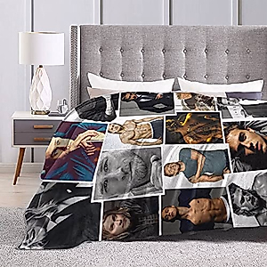 Charlie Hunnam Soft and Comfortable Warm Fleece Blanket for Sofa, Bed, Office Knee pad,Bed car Camp Beach Blanket Throw Blankets (Black, 50"x40") … (50"x40") … (60"x50")