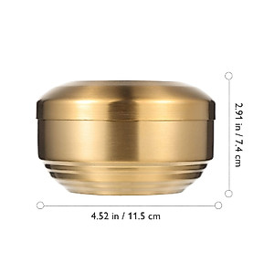 YARNOW Rice Washing Bowl Stainless Steel Rice Bowl with Lid, Vacuum Insulated Bowl with Lid, Double Layer Bowl with Lid, for Rice Soup Noodles Cereal (4.5 x 2.9 Inch, Golden) Rice Bowls