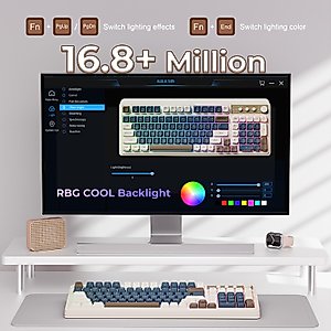 AULA 99 Wireless Keyboard, Custom Computer Keyboard, Tri-Mode Bluetooth 5.0/2.4GHz/USB-C Cute Creamy Gaming Keyboards with Number Pad, RGB Backlit Media Knob Programmable Keybaord for PC Gamer - White