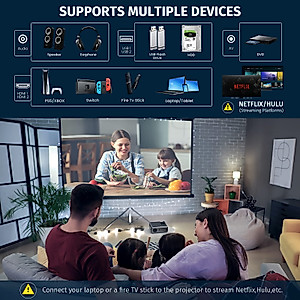 Native 1080P 350ANSI 13000L 5G WiFi and Bluetooth 5.0 Projector Raydem Video Outdoor Movie LED Projector Supports 4K, HD, Compatible with TV Stick,Phone to Enjoy Home Theater