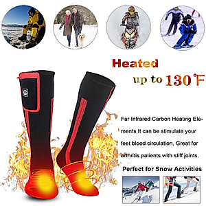 Heated Socks for Women Men,Foot Warmers Electric Rechargable Battery Heating Socks,Winter Cold Feet Hunting Ski Camping Hiking Riding Motorcycle Snowboating Thermal Warm Socks
