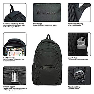 Backpack basic Unicross,Casual Daypacks Ultra ligth Backpack Laptop Backpack for Women & Men Fits Tourism School Business (Black)