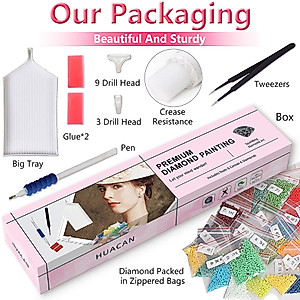 Huacan Sunflower Diamond Painting Kits for Adults Full Drill Diamond Painting Art Paint with Diamonds 5D DIY Round Gem Painting Kits for Beginner Wall Decor 11.8x15.7 inch