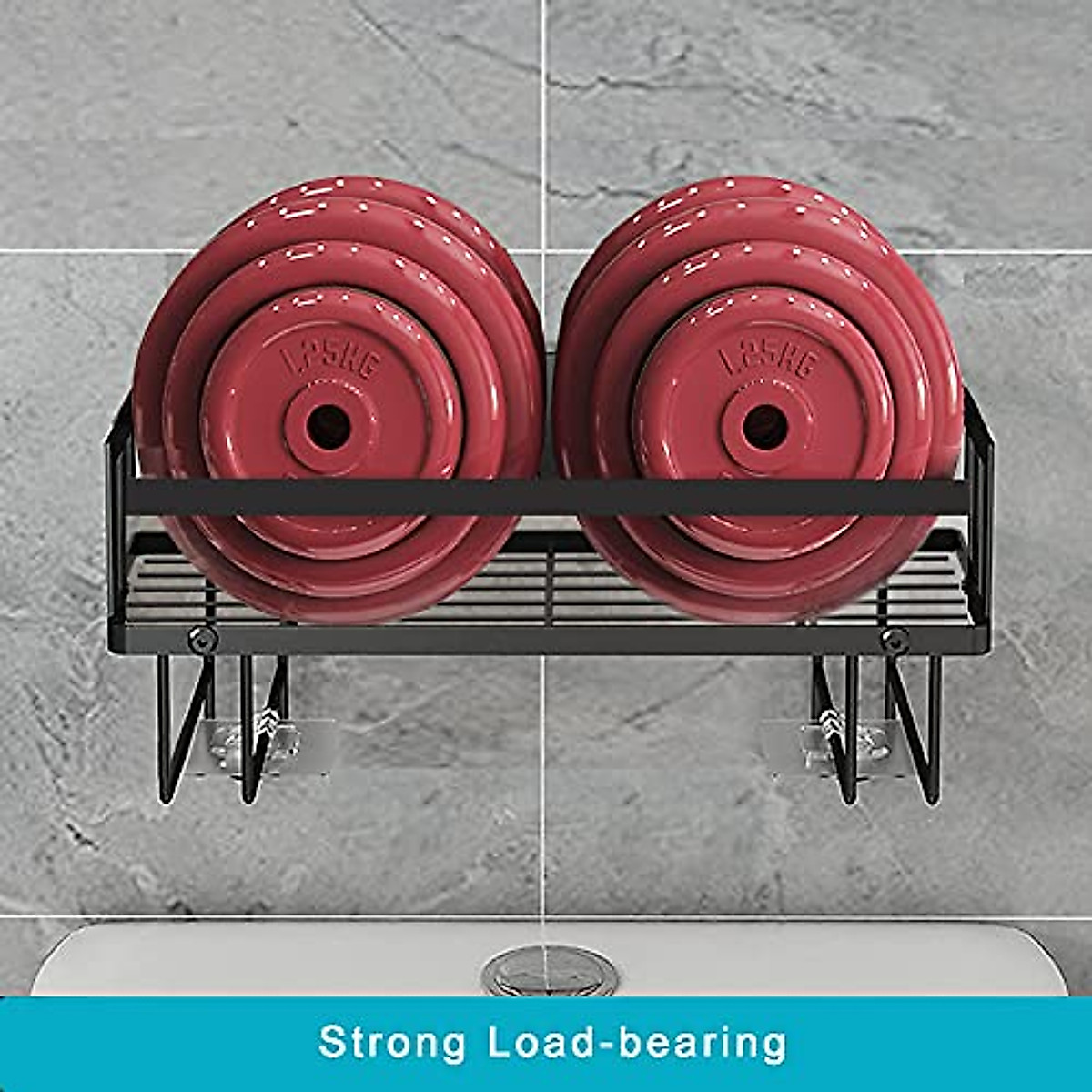 Aouton Bathroom Over The Toilet Storage Shelf, 2 Tier Bathroom Organizer Shelf Over Toilet Waterproof Dustproof, Toilet Space Saver Shelf with Hooks & Adhesive Base, Black