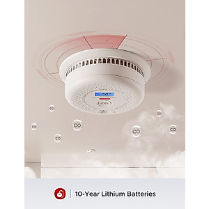X-Sense Smoke Detector Carbon Monoxide Detector Combo, 10-Year Battery Smoke Detector with Display, Standalone Model SC01, Single Pack