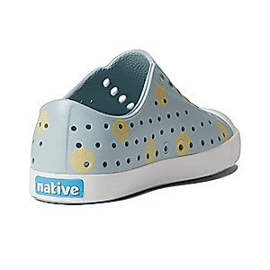 Native Shoes Girl's Jefferson Print (Little Kid/Big Kid) Skip Blue/Shell White/Gone Bananas Scribble Dots 11 Little Kid M