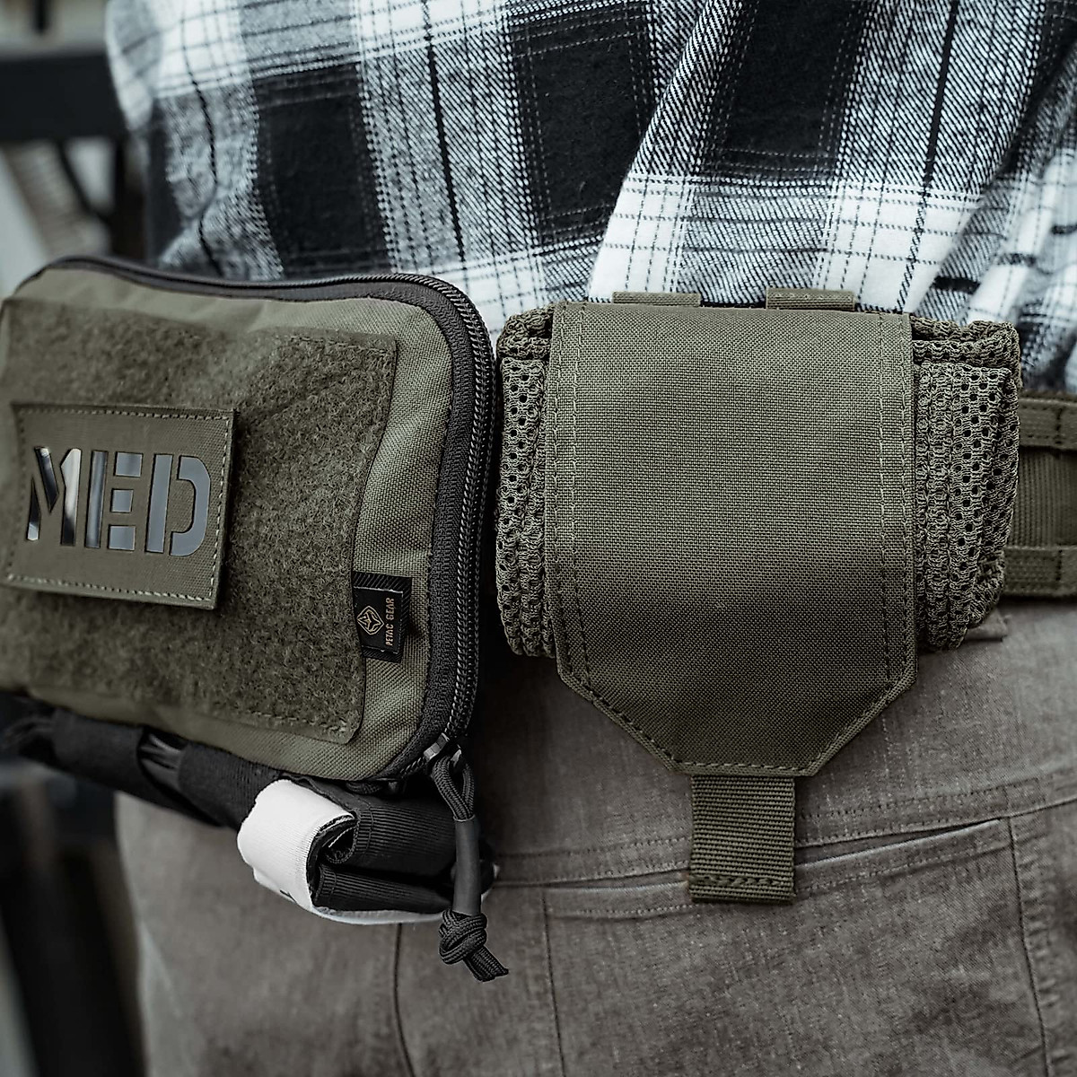 PETAC GEAR Tactical Medical Pouch Compact Admin Belt Pouch EMT First Aid Pouch IFAK Utility Pouch Trauma Kit Organizer Tourniquet Holder (RG)